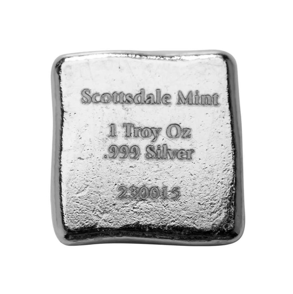 10 x 1 oz Square .999 Silver Bars - Hand Poured Solid Silver Bullion # ...