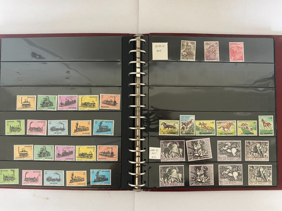 Large Foreign Stamp Collection, 21 Pages of Stamps, Sets, Blocks, All ...