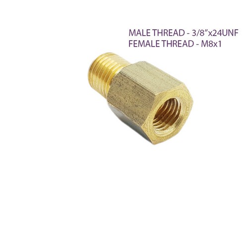 BRASS SUMP PLUG MALE THREAD 3/8"UNF- M8x1 FEMALE THREAD ADAPTOR SENSOR ...