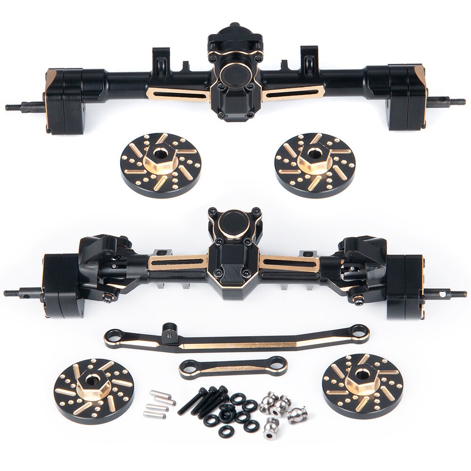 SCX24 Complete Front Rear Portal Axle Brass Hubs Counterweights for 1/ ...