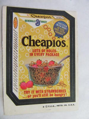 Topps Wacky Card: CHEAPIOS CEREAL, Factory Error Cut, 1973, 4th Series ...