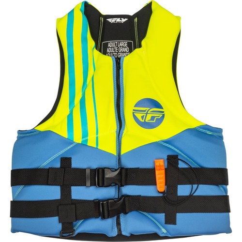 Fly Racing Neoprene Flotation Life Vest - Blue/Hi-Vis/Teal - Medium 221 ...