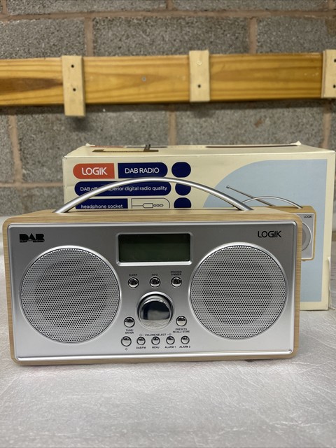 Logik L55DAB15 Portable DAB+/FM Clock Radio - Silver/Wood for sale ...