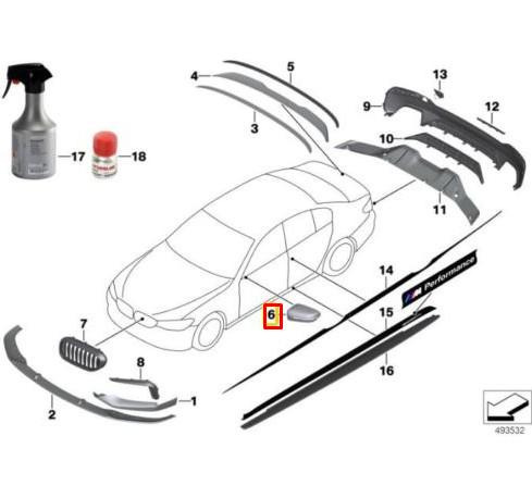 NEW BMW 5 G30 FRONT LEFT DOOR MIRROR CAP COVER LHD 51162466669 OEM | eBay