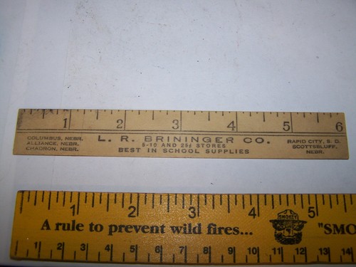 Vintage 6 inch Celluloid Ruler Advertising Brininger Co. Nebraska | eBay
