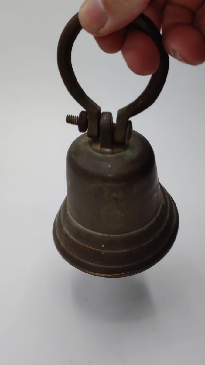 Antique Heavy Brass Bell With Original Clapper School Bell Dinner