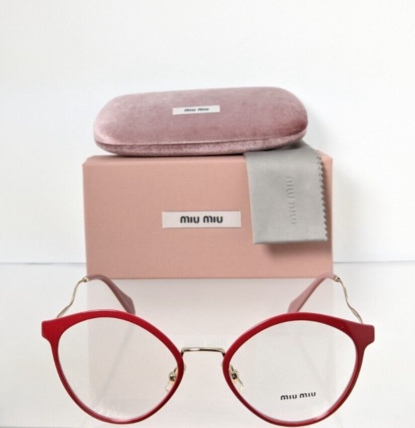 Brand New Authentic Miu Miu Eyeglasses VMU 52Q C40 - 1O1 Red & Gold ...