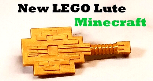 New LEGO Minecraft LUTE Guitar Pearl Gold Instrument Unique Band Member ...
