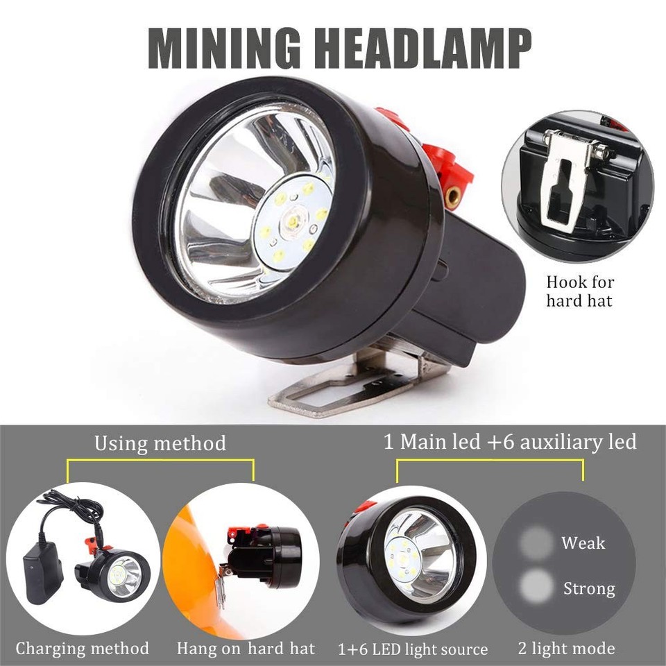 Rechargeable Cap Mining Lamp 1+6 LED Light Source Coal Miner Light for ...