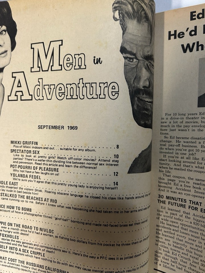 Men in Adventure Men's Interest Magazine September 1969 | eBay