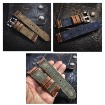 Replacement Retro Canvas Watch Band for Panerai Laco 18mm/19/20/21/22 ...