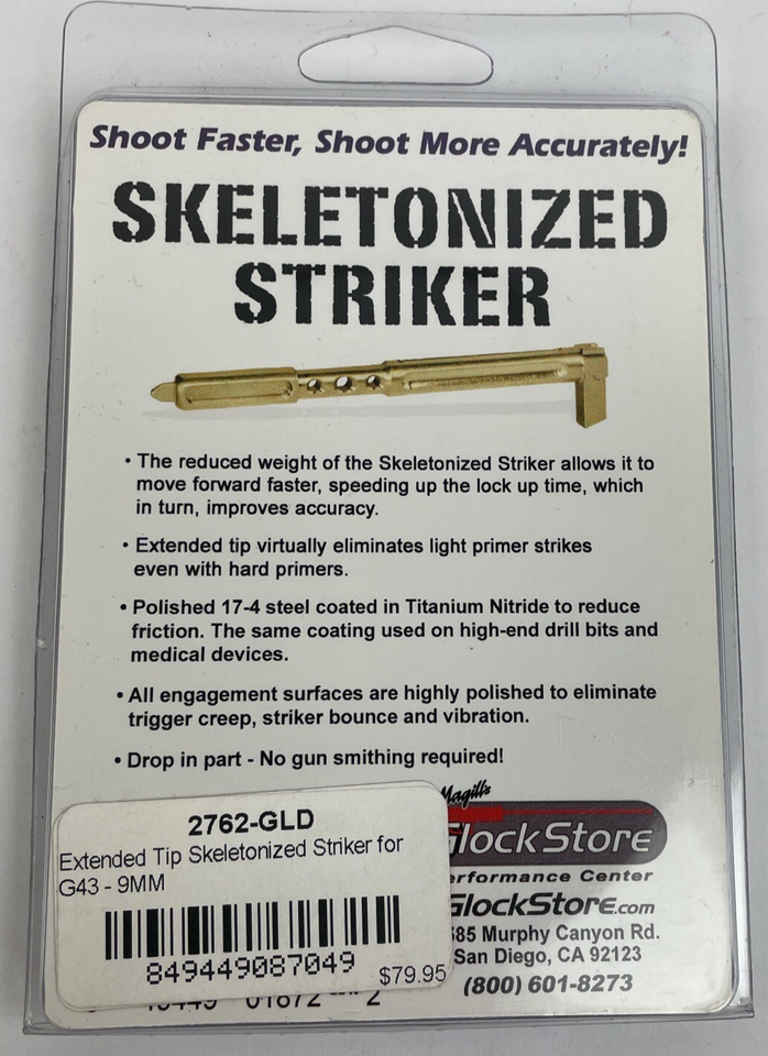 Magill's Glock Store Extended Tip Skeletonized Striker for G43 9mm 2762 ...