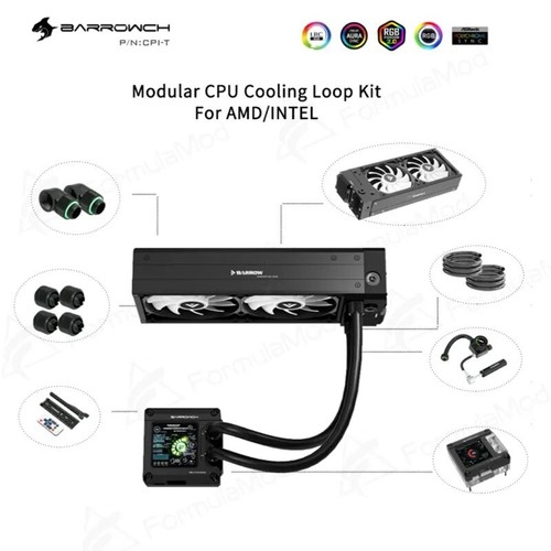 Barrowch Water Cooling Kit 240/360mm Radiator Pump Combo+CPU Block For ...