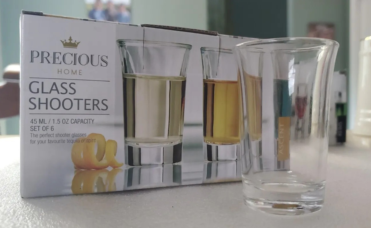 Precious 6-PC SET Ascent Glass Shooters Clear Small Mini Glasses 1.5 OZ ...