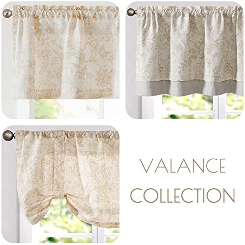 Floral Valance Curtains Blackout Kitchen Valance For Windows Botanic ...