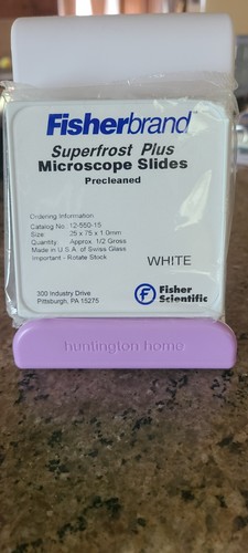 Fisher brand Super frost Microscope Slides 25x75x1.0mm Cat No 12-550 ...