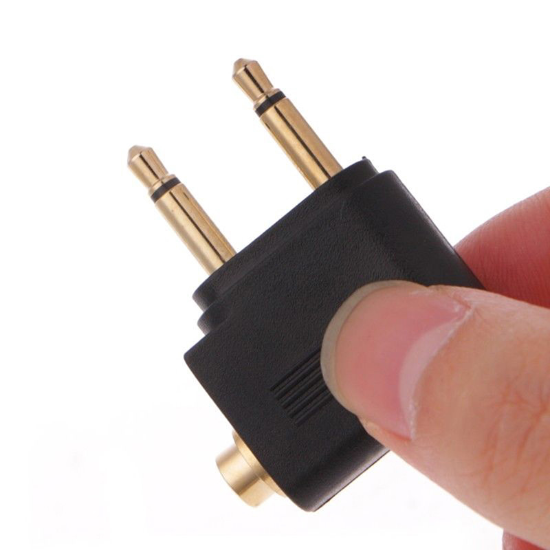 3.5mm Jack Audio Adapter for Airline Airplane Travel Earphone Headphone ...