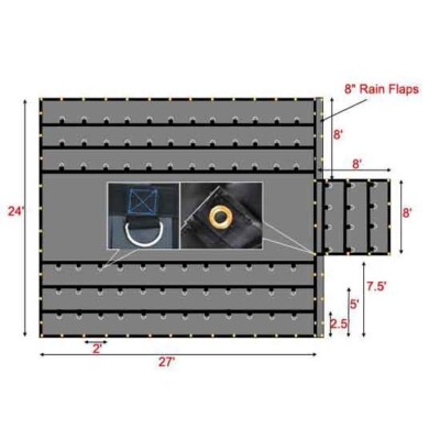 BESTfit Black Vinyl 24 X 27 Foot Lumber Tarp W/ 8 X 8 Ft Flap | eBay