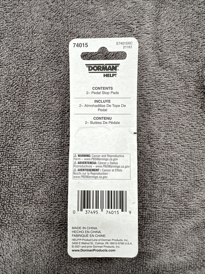 Dorman # 74015 - Brake and Clutch Pedal Stop Pad - Replaces OE# 46505 ...