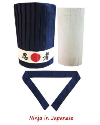 Hibachi Chef Hat Set Japanese Grill Chef Uniform Tall Hat Headband ...