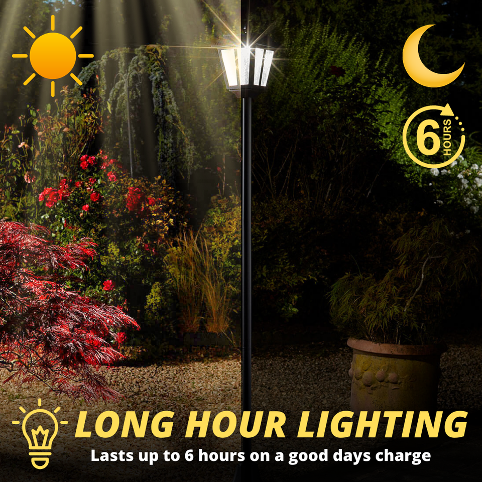 Solar Victorian Style LED Lamp Post Bright 100L Outdoor Light Garden ...