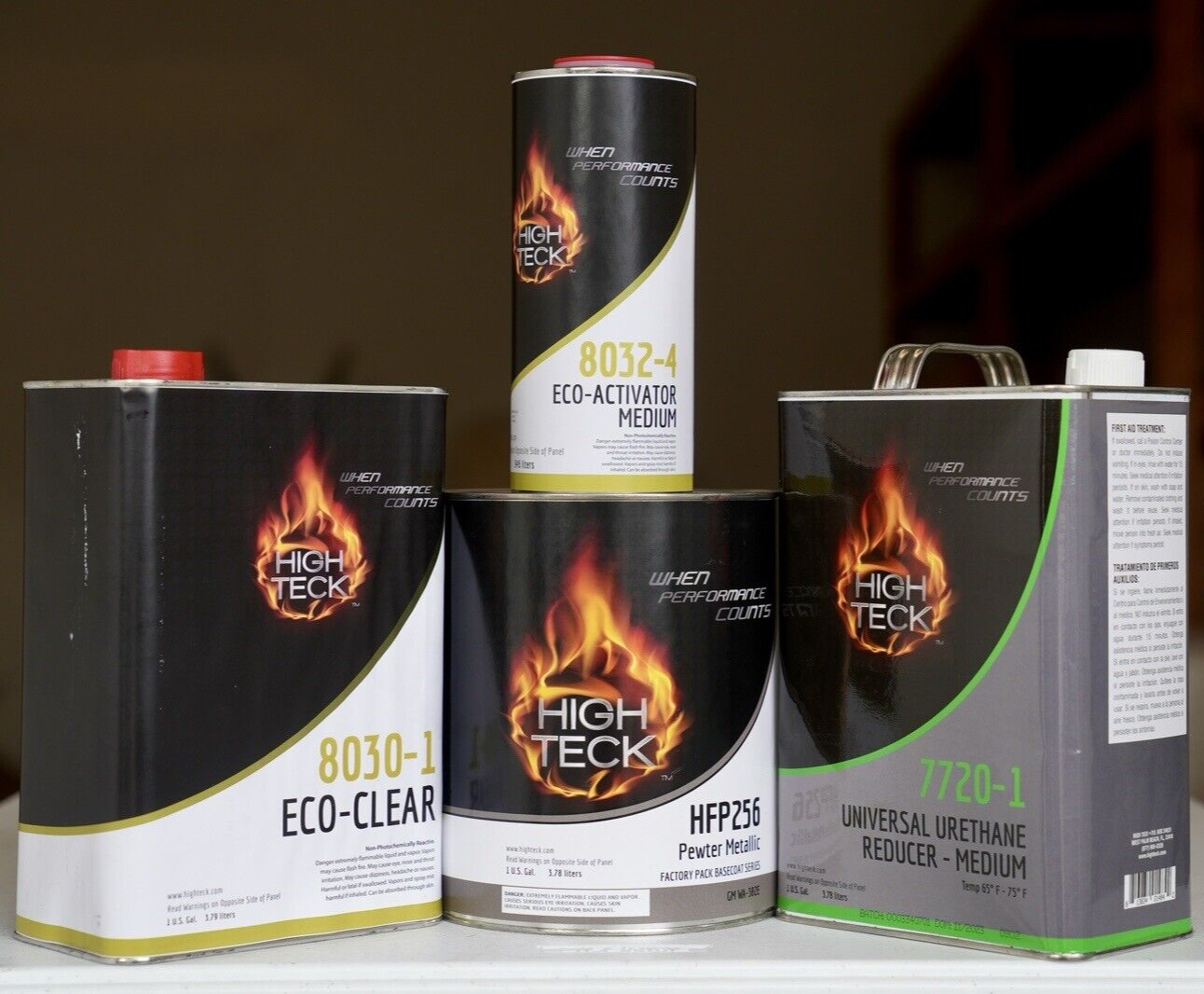 High Teck 8030 Pewter Metallic Basecoat Paint Reducer Clearcoat Gal Kit ...