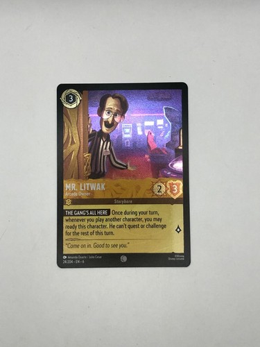 Disney Lorcana TCG Azurite Sea Mr. Litwak Arcade Owner 24/204 COLD FOIL ...