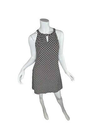 Jude Connally Womens Dress Sz S Brown White Shift Mini Keyhole | eBay