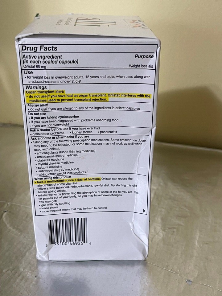 ALLI 120 Capsules Refill Pack - Orlistat 60mg, Original Sealed Box. Exp ...