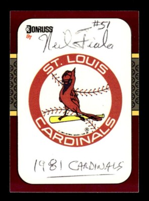 NEIL FIALA SIGNED 1987 DONRUSS #255 W/ "1981 CARDINALS" ON-CARD AUTO ...