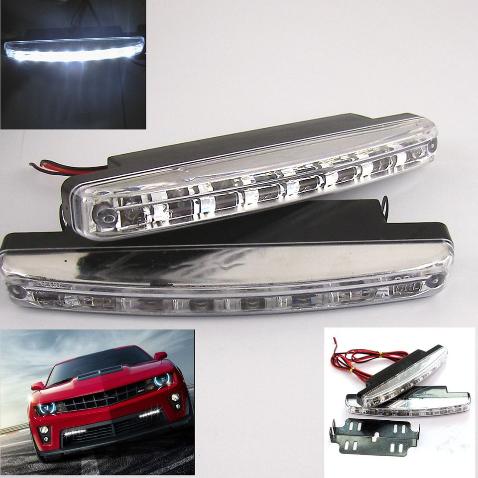 White LED Car DRL Driving Daytime Running Fog Light Bumper Lamps n For ...