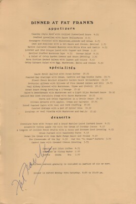 Vintage FAT FRANK'S Restaurant Menu Sacramento California | eBay