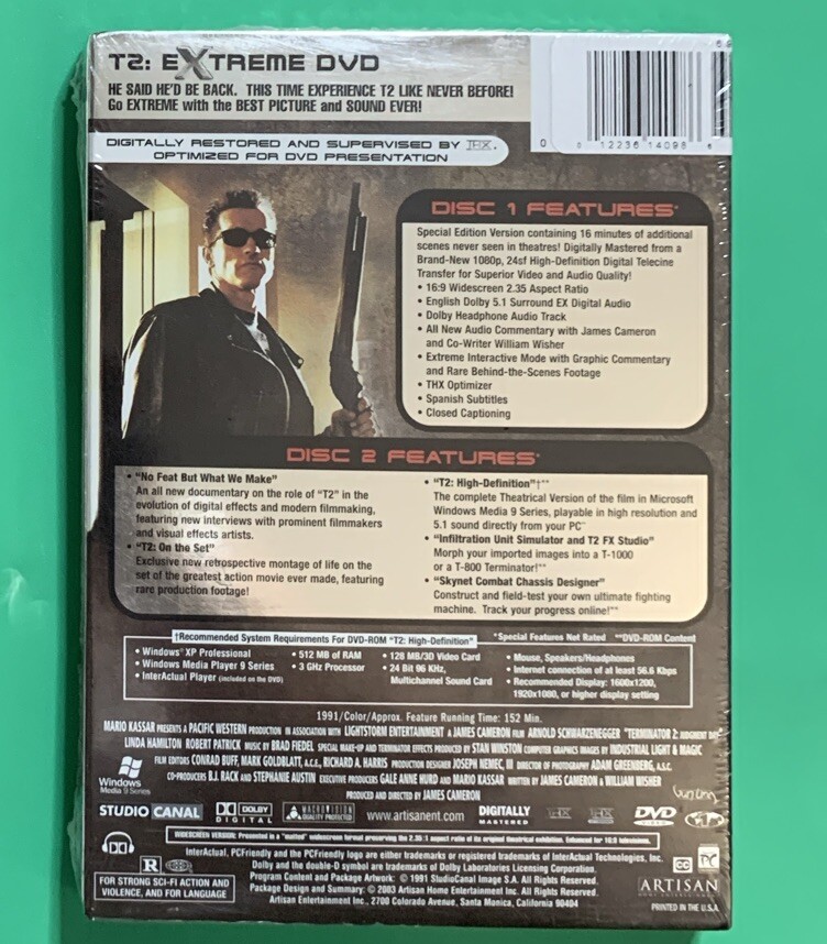 T2 - The Extreme DVD Edition (DVD, 2003, 2-Disc Set). Sealed ! | eBay