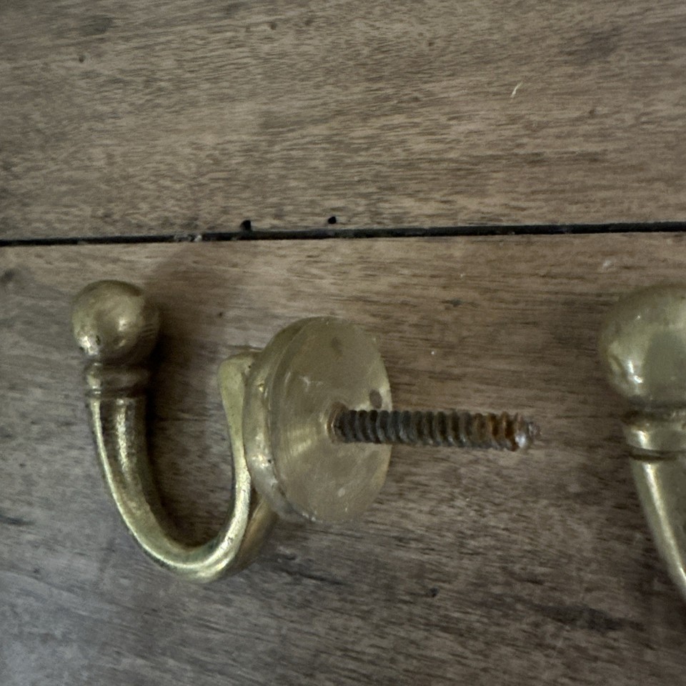 Job Lot 10 Brass hooks. Various sizes. Ball end coat hooks. Vintage ...