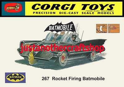 Corgi Toys 267 Batman Batmobile 1966 A4 Size Poster Advert Leaflet Shop ...