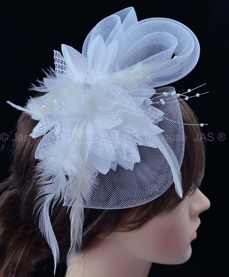 Spring Race Racing Party Melbourne Cup Feather Fascinator Headband Clip ...