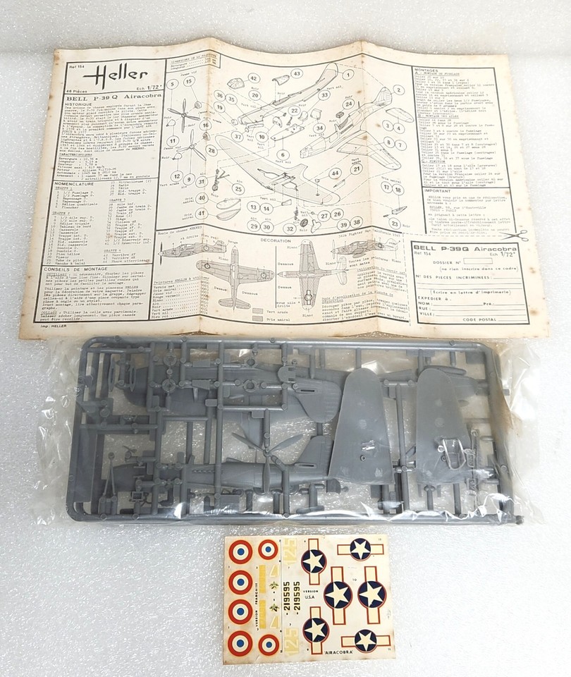 Heller Bell P-39 Q/N Airacobra 1/72 Scale Model Kit Complete & Unbuilt ...
