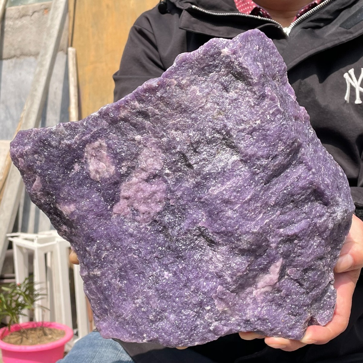 Raw Quartz Purple Amethyst Raw Stone Druzy Statement Ring, Smaller