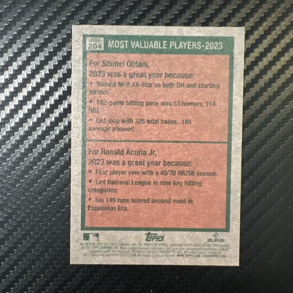 2024 Topps Heritage SHOHEI OHTANI/RONALD ACUNA JR White Border 2023 MVP ...