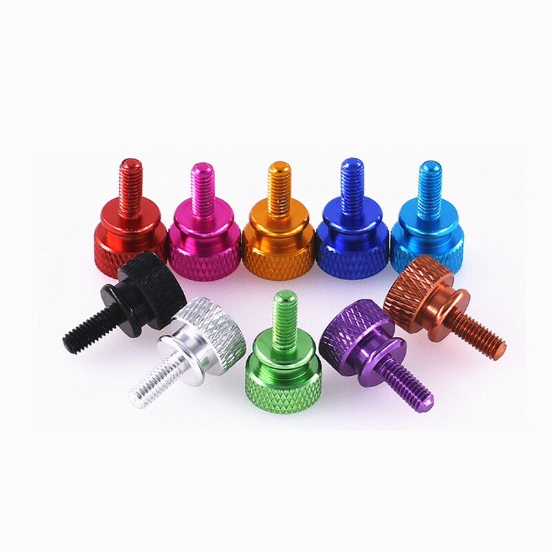 Colored Aluminum Alloy Flared-Collar Knurled-Head Thumb Screws M3 M3.5 ...