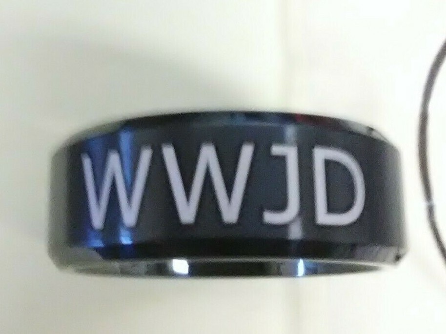 John 3:16 or WWJD black Titanium ring, your choice, read description | eBay