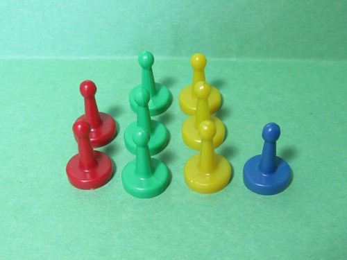 Vintage Game Replacement 9 Pieces Plastic Colored Tokens -Sorry ...