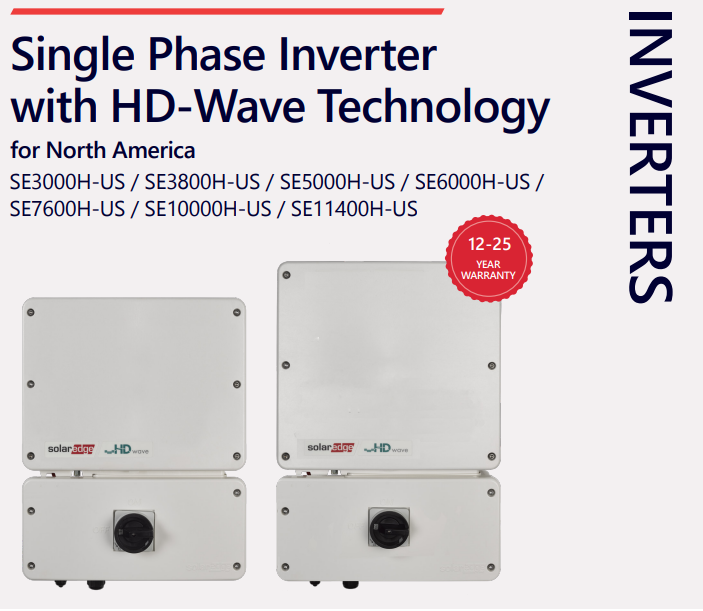 SolarEdge SE5000H-US Single Phase Inverter with HD-wave Technology 3 ...
