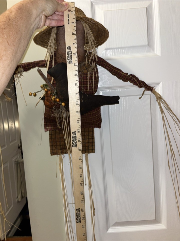 Primitive Hand Made Halloween Moses Allen Scarecrow Fall Doll Grungy ...