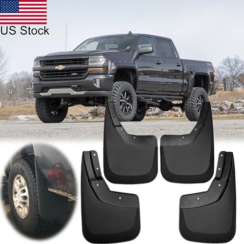 4Pcs Mud Flaps Splash Guards For Chevrolet Silverado W/Fender Flares ...