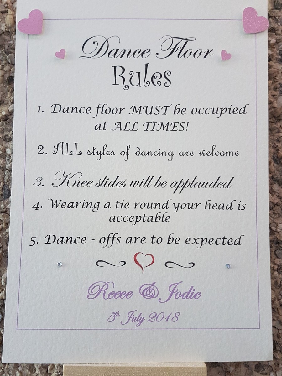 Funny Wedding Reception Rules