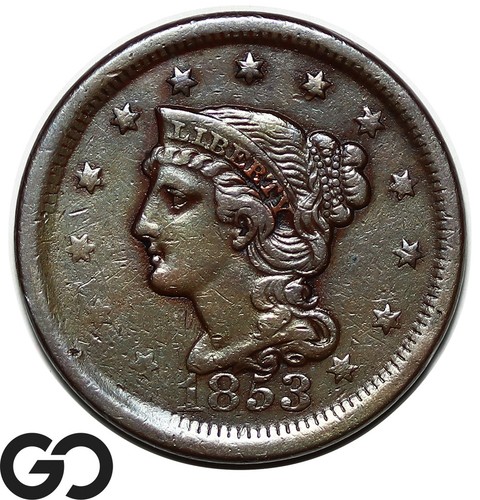 1853 Large Cent, Braided Hair | eBay
