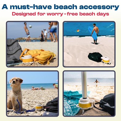 Sand Beach Lock Anchors for Umbrella, Dog Leash, and Bag or Backpack ...