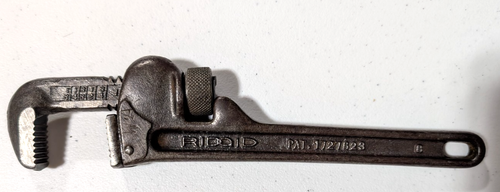 Vintage RIDGID 8 Inch Adjustable Pipe Wrench The Ridge Tool Co. Elyria ...