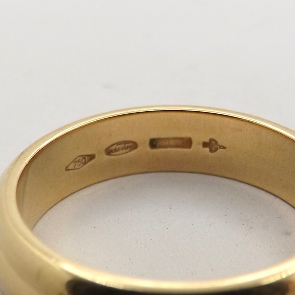 Solid 18K Gold Plain Wedding Band Ring Unisex Italy 750 sz6 4.5mm | eBay